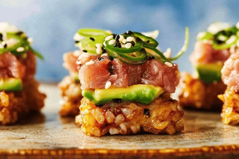 Spicy Tuna Crispy Rice Recipe Inspired by Nobu - delicedcook.com