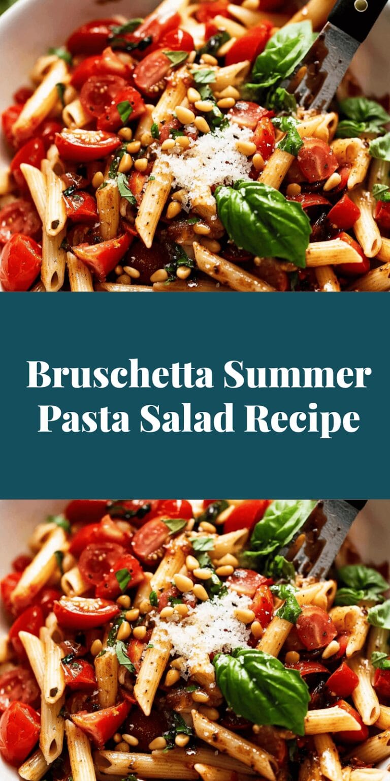 Bruschetta Summer Pasta Salad Recipe - delicedcook.com