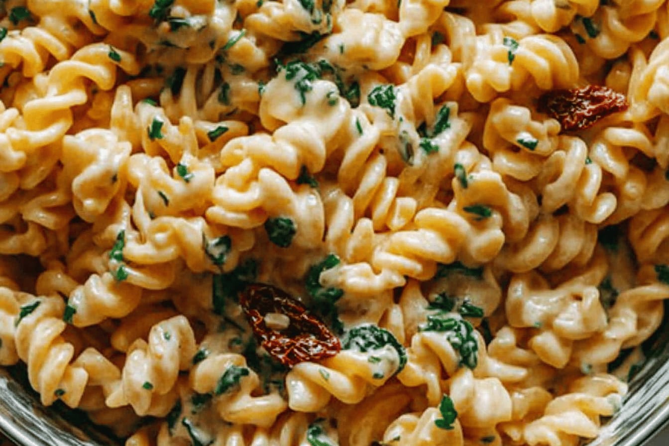 Creamy Garlic Sun-Dried Tomato Pasta Recipe - delicedcook.com