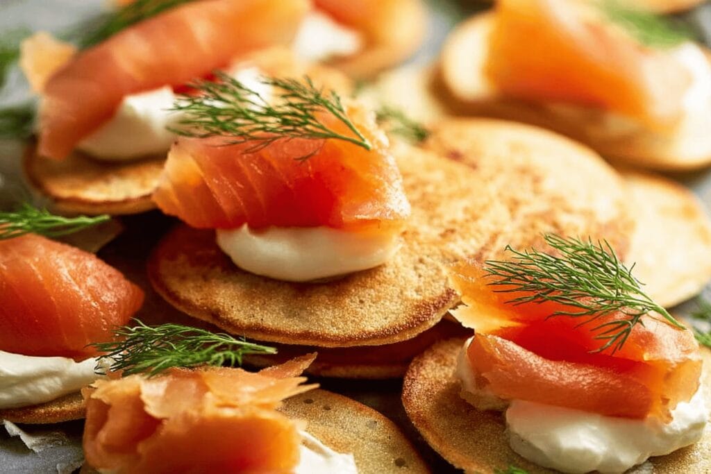 Blinis with Smoked Salmon Recipe - delicedcook.com