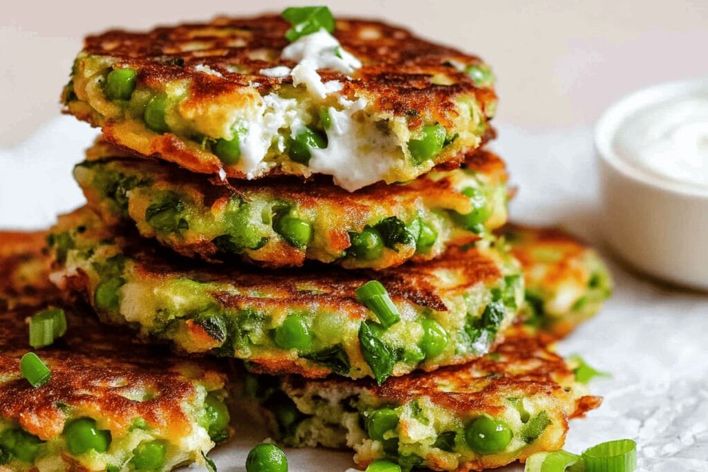 Crispy Frozen Pea Fritters Recipe - delicedcook.com