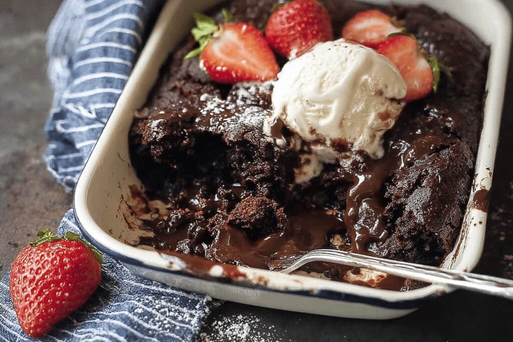 Decadent Chocolate Self-Saucing Pudding Recipe - delicedcook.com