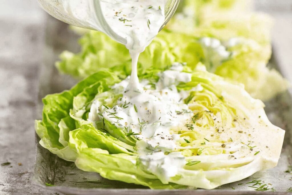 Iceberg Lettuce Wedges with Ranch Dressing Recipe - delicedcook.com