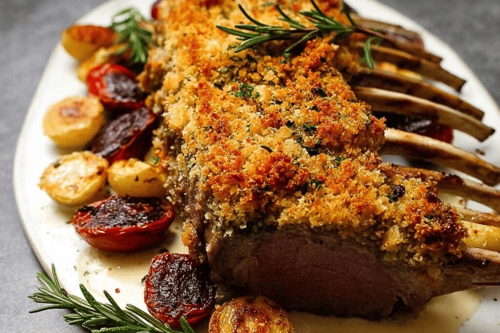 Rosemary Crumbed Rack of Lamb Recipe - delicedcook.com