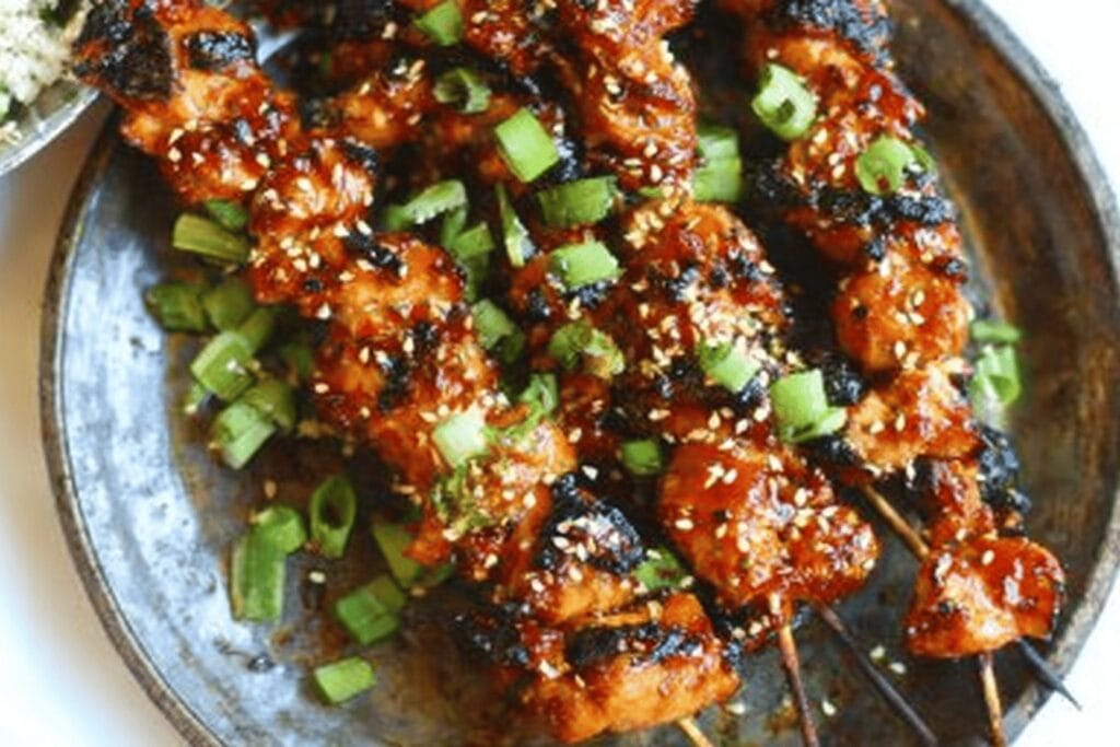 Honey Garlic Asian Chicken Kabobs Recipe
