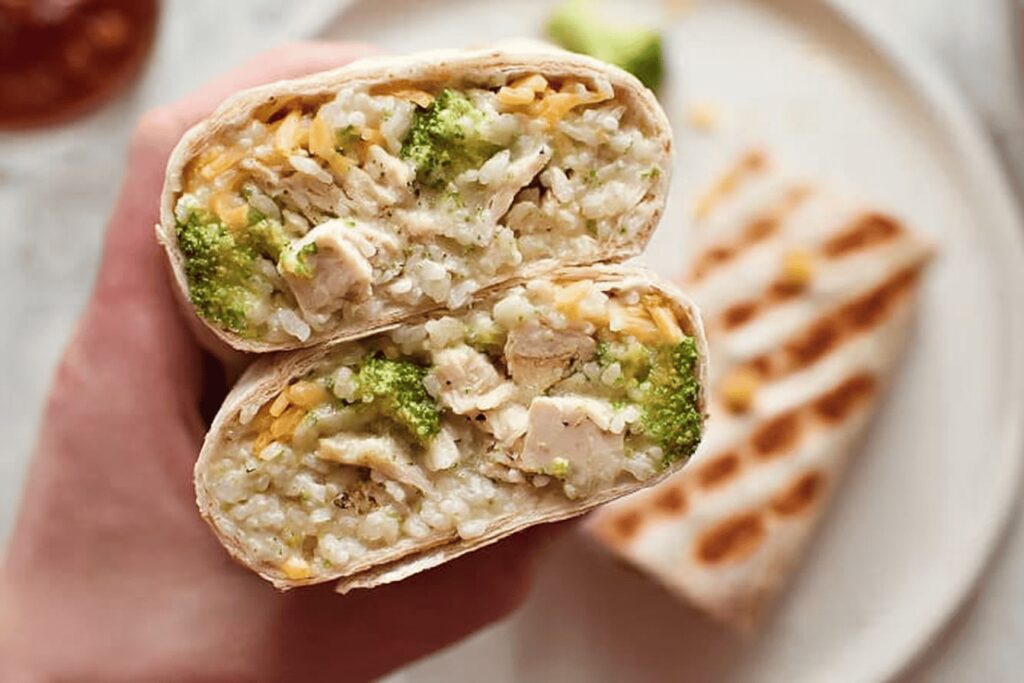 Ranch Broccoli Chicken Burritos Recipe - delicedcook.com