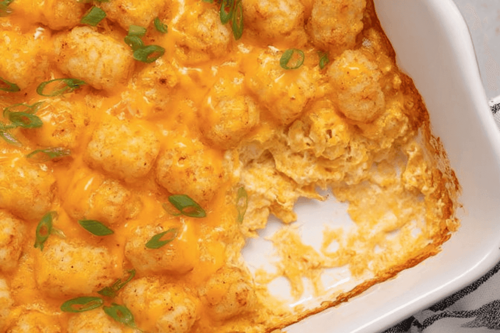 Buffalo Chicken Tater Tot Casserole Recipe - delicedcook