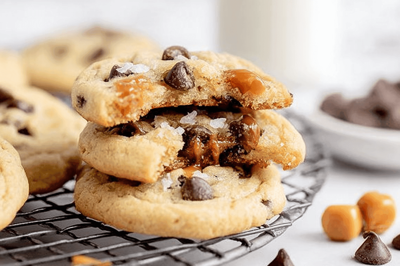 Caramel-Stuffed Chocolate Chip Cookies Recipe - delicedcook